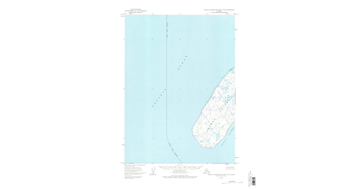 1952 Map of Trinity Islands B-3 and C-3, Kodiak Island Borough, AK ...
