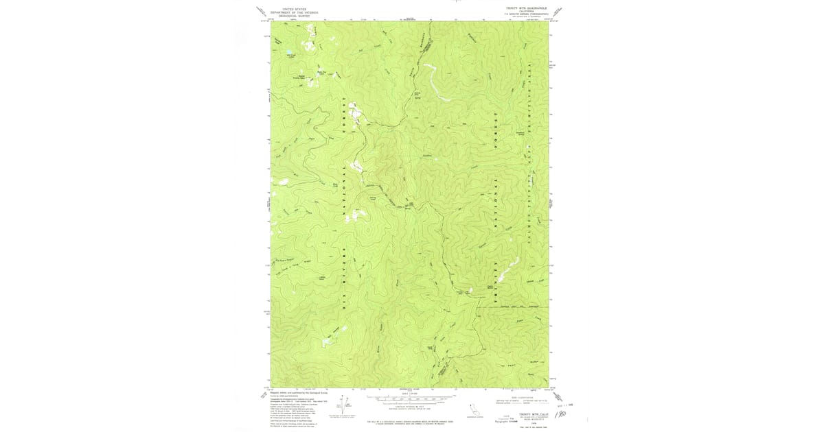 1979 Map of Trinity Mtn, Humboldt County, CA — High-Res | Pastmaps