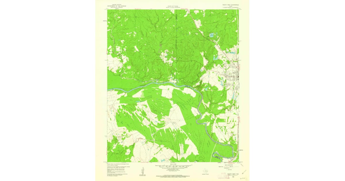 1960 Map of Trinity West, Walker County, TX — High-Res | Pastmaps