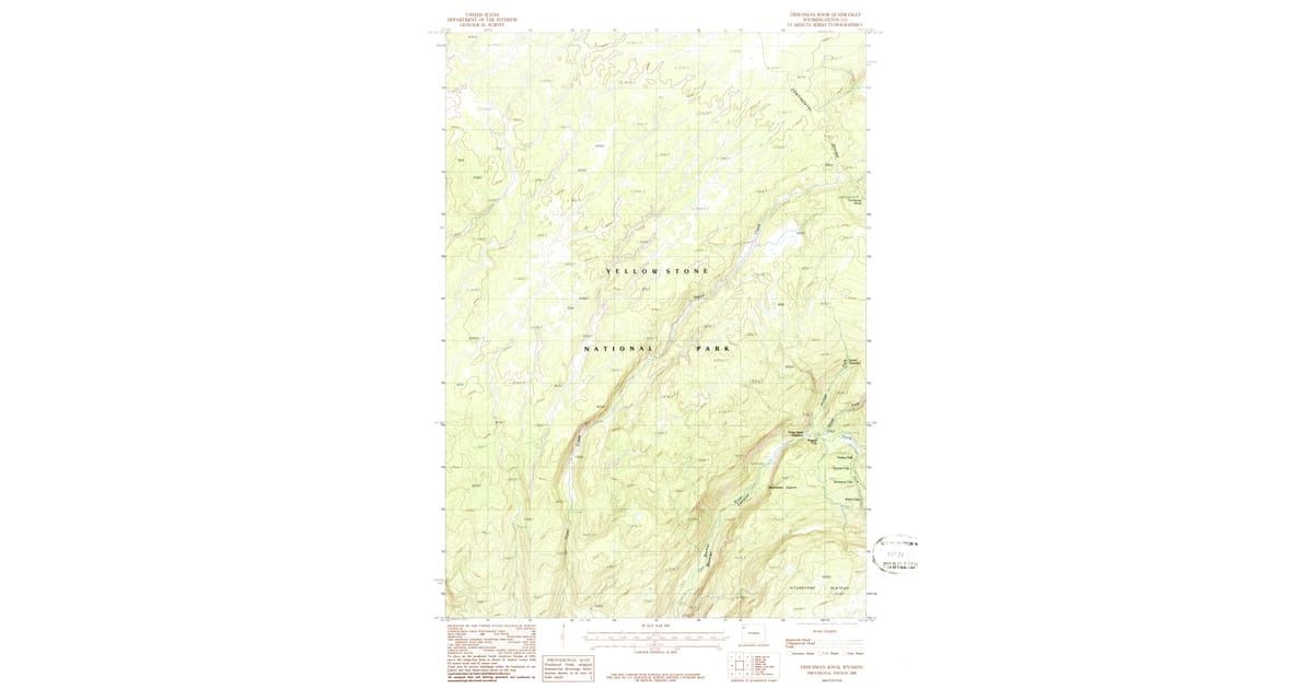 1986 Map of Trischman Knob, Teton County, WY — High-Res | Pastmaps