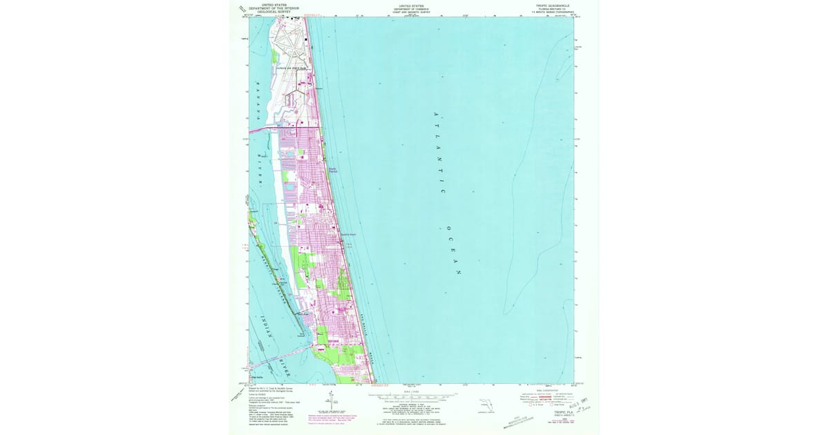 1949 Map of Tropic, Brevard County, FL — High-Res, 1981 Print | Pastmaps