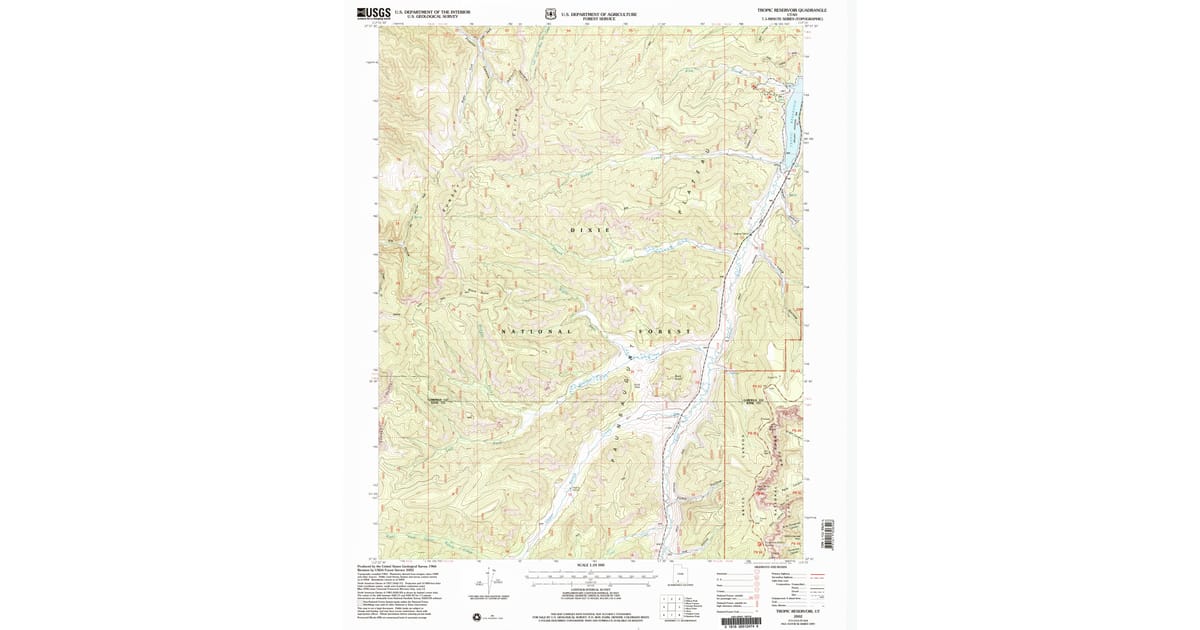 2002 Map of Tropic Reservoir, Garfield County, UT — High-Res | Pastmaps