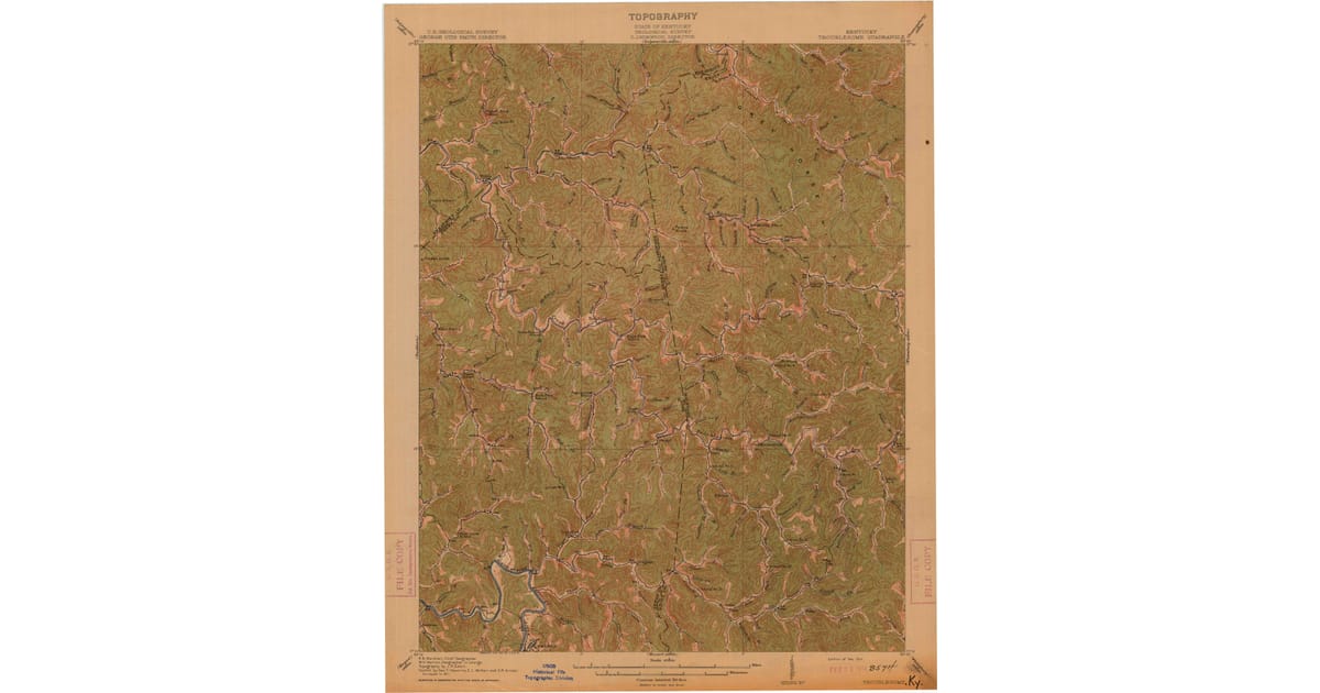 1914 Map of Troublesome, Knott County, KY — High-Res | Pastmaps