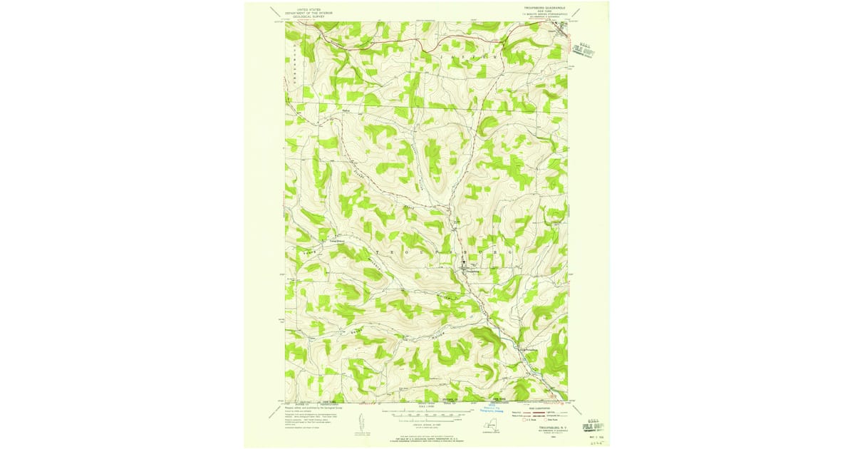 1954 Map of Troupsburg, Steuben County, NY — High-Res | Pastmaps