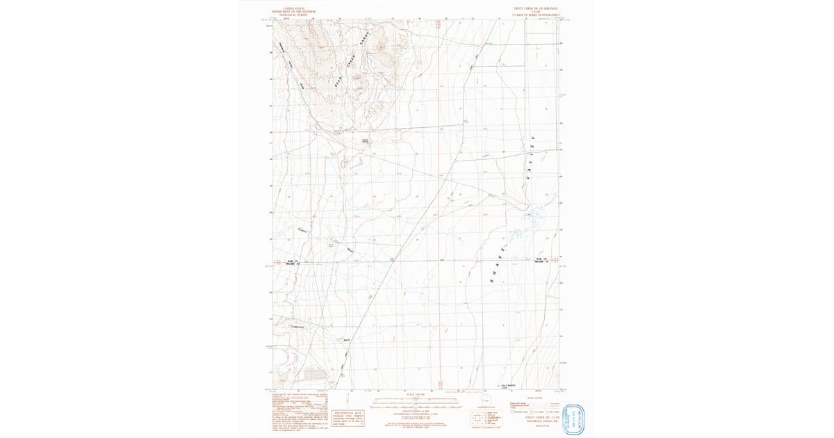 1991 Map of Trout Creek SW, Juab County, UT — High-Res | Pastmaps