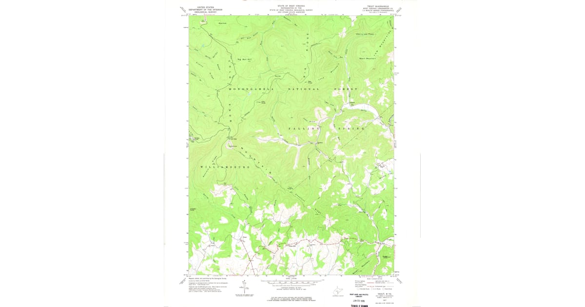 1977 Map of Trout, Greenbrier County, WV — High-Res | Pastmaps