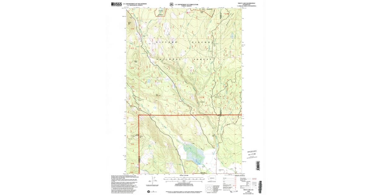 1998 Map of Trout Lake, WA — High-Res | Pastmaps
