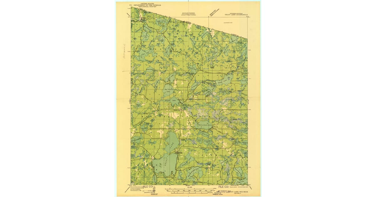 1939 Map of Trout Lake, Vilas County, WI — High-Res | Pastmaps