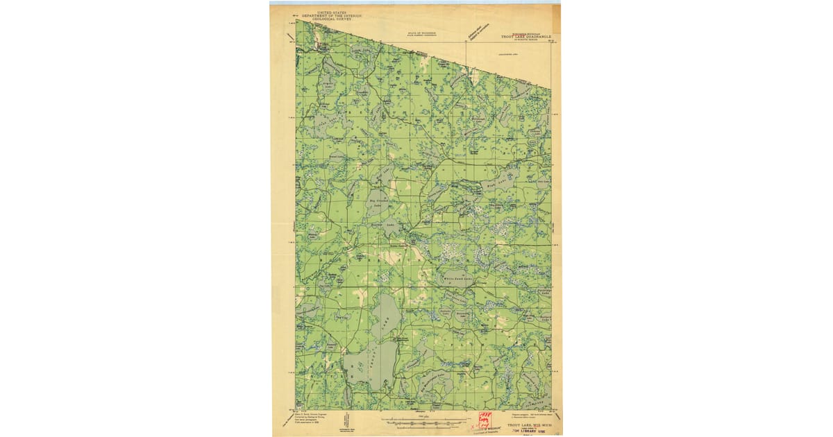 1946 Map of Trout Lake, Vilas County, WI — High-Res | Pastmaps