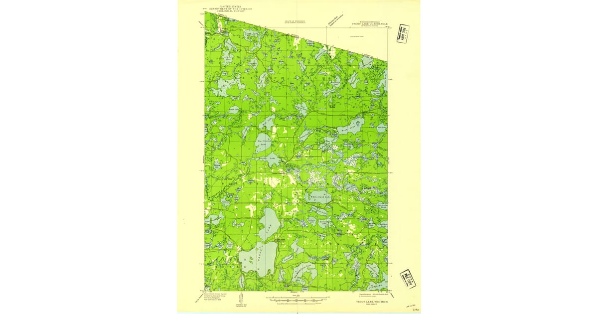 1949 Map of Trout Lake, Vilas County, WI — High-Res | Pastmaps