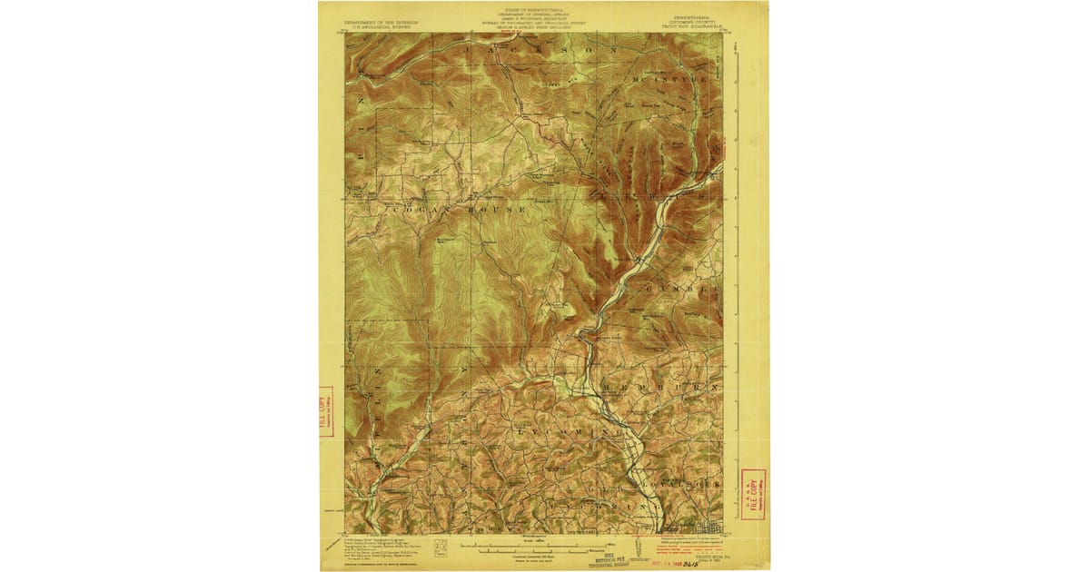 1923 Map of Trout Run, Lycoming County, PA — High-Res | Pastmaps