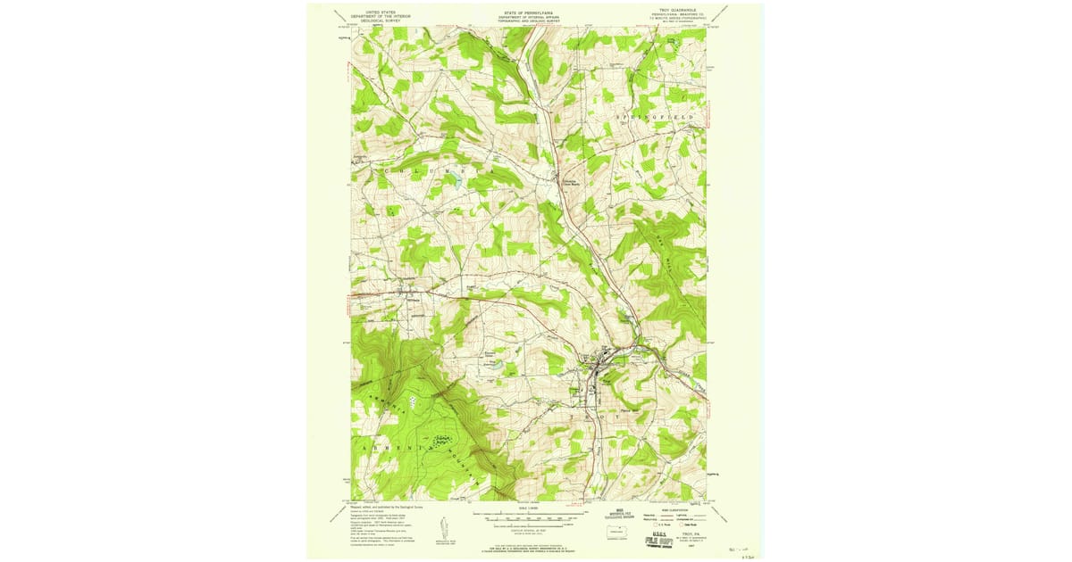 1957 Map of Troy, PA — High-Res | Pastmaps