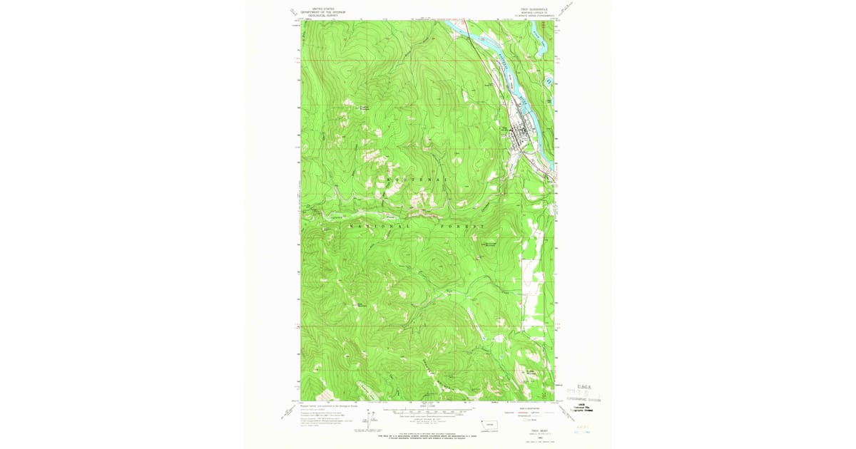 1963 Map of Troy, MT — High-Res | Pastmaps