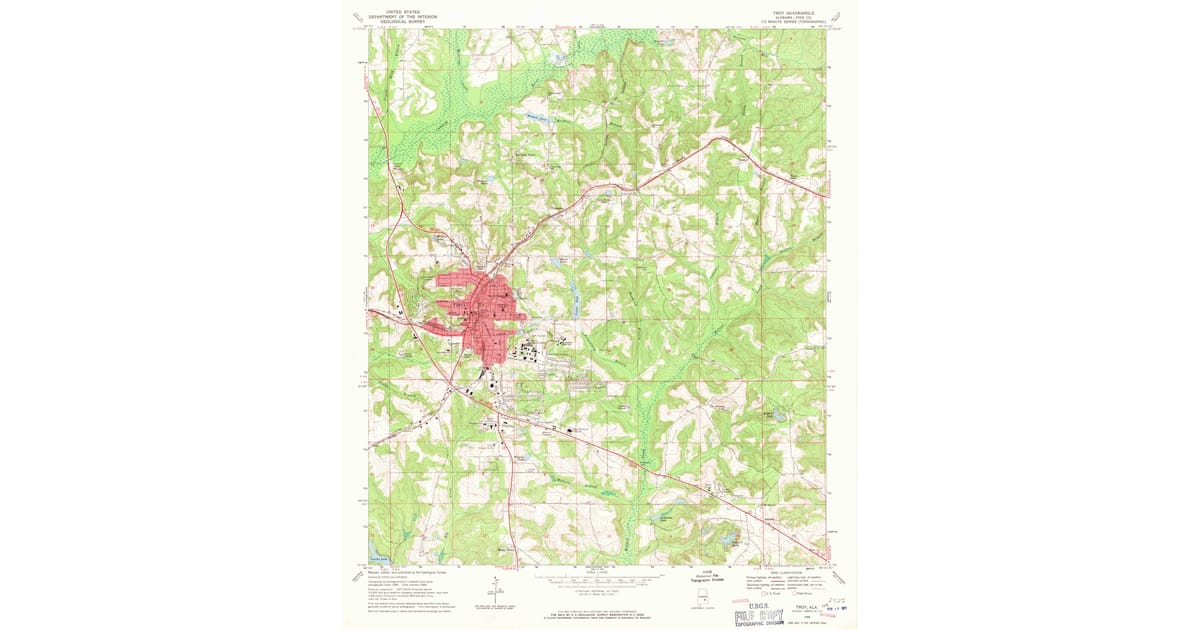 1968 Map of Troy, AL — High-Res | Pastmaps