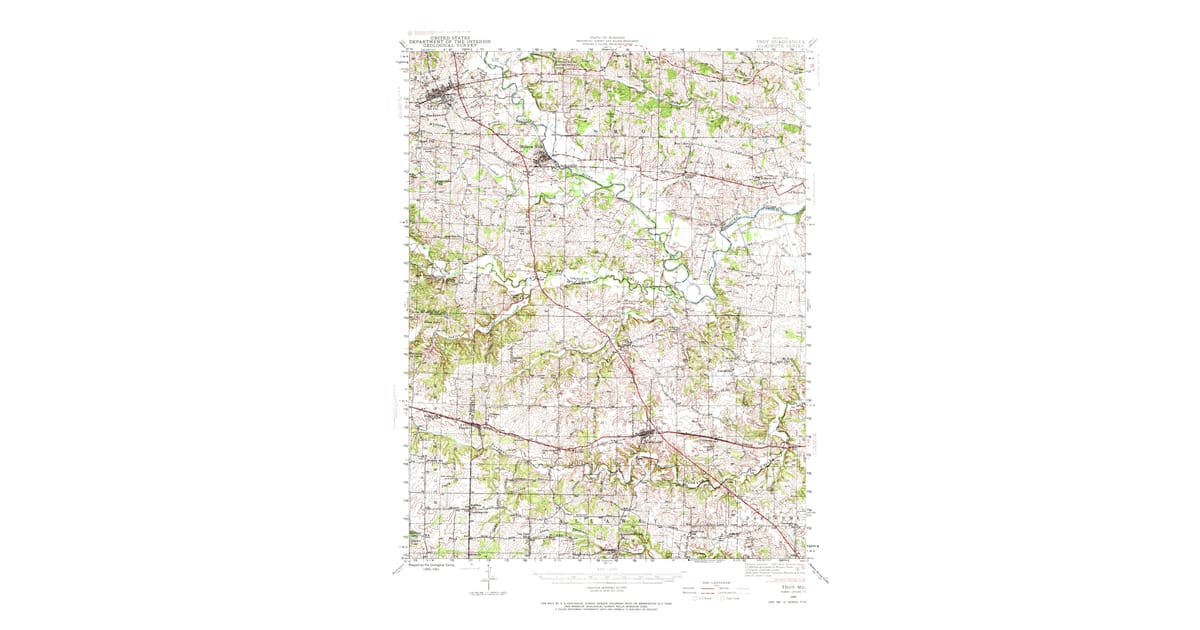 1941 Map of Troy, MO — High-Res, 1973 Print | Pastmaps