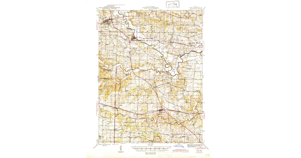 1945 Map of Troy, MO — High-Res, 1945 Print #2 | Pastmaps