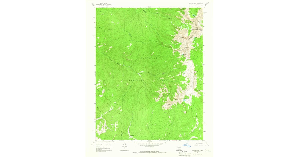 1963 Map of Truchas Peak, Mora County, NM — High-Res | Pastmaps