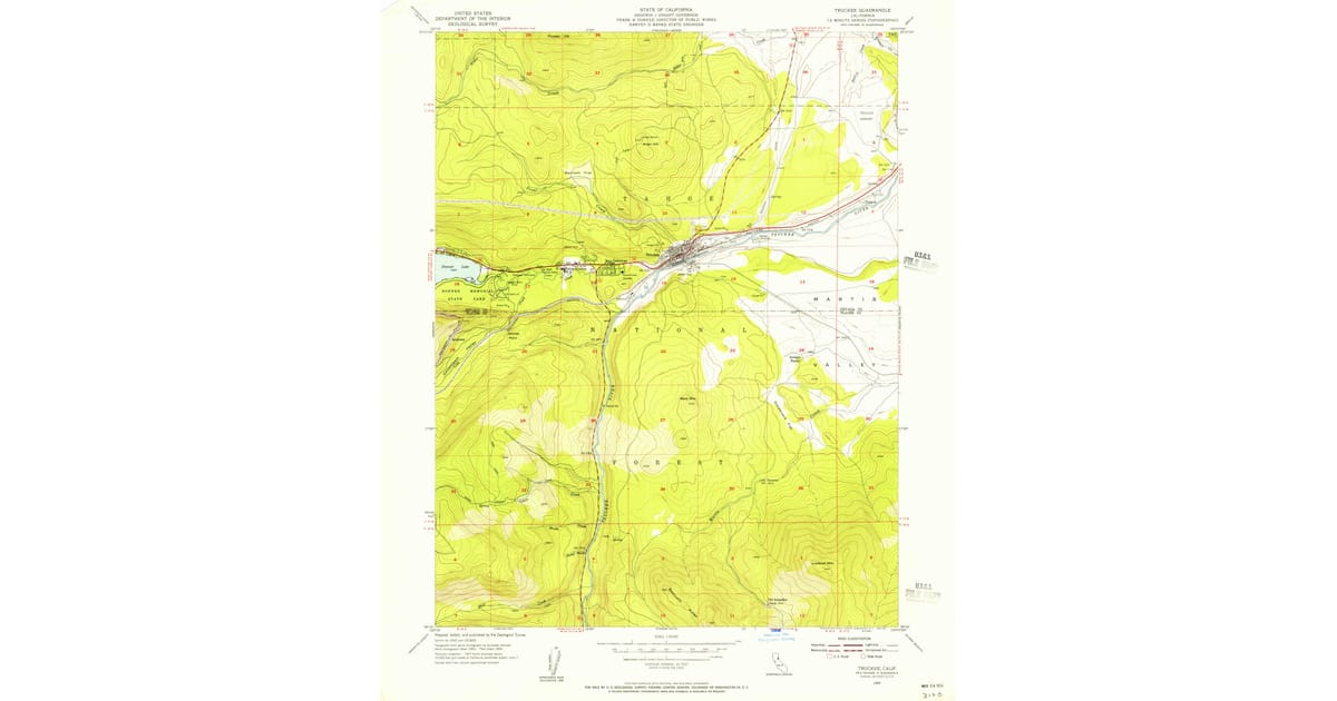 1955 Map of Truckee, CA — High-Res | Pastmaps