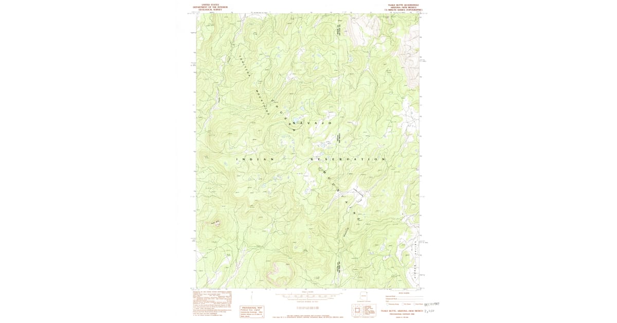 1982 Map of Tsaile Butte, Apache County, AZ — High-Res | Pastmaps