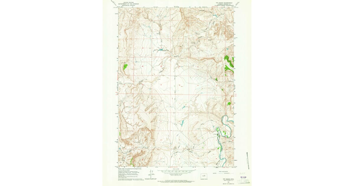 1961 Map of TTT Ranch, Johnson County, WY — High-Res | Pastmaps