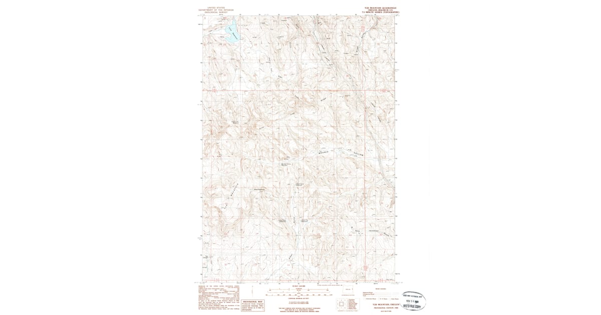 1988 Map of Tub Mountain, Malheur County, OR — High-Res | Pastmaps