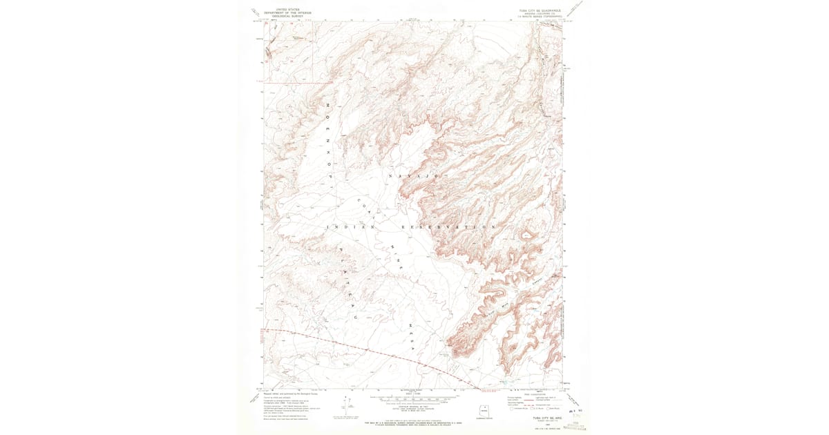 1969 Map of Tuba City SE, Coconino County, AZ — High-Res | Pastmaps