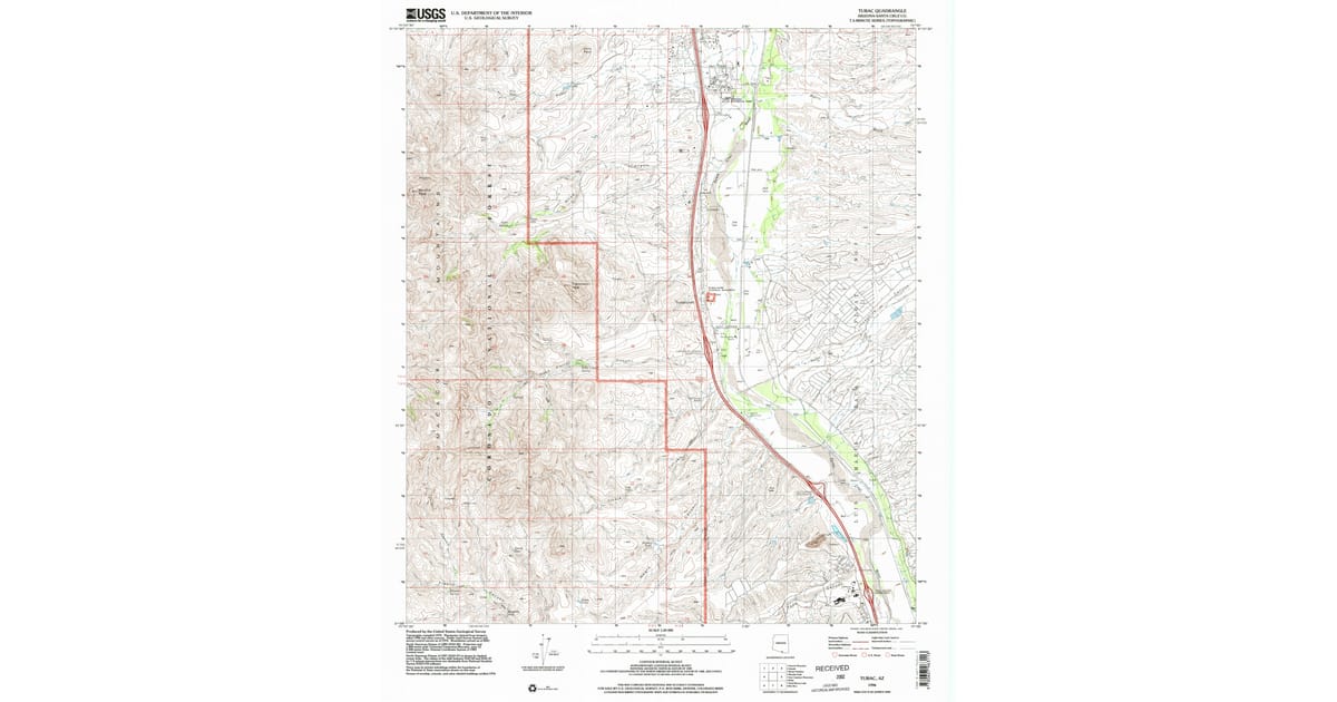 1996 Map of Tubac, AZ — High-Res | Pastmaps