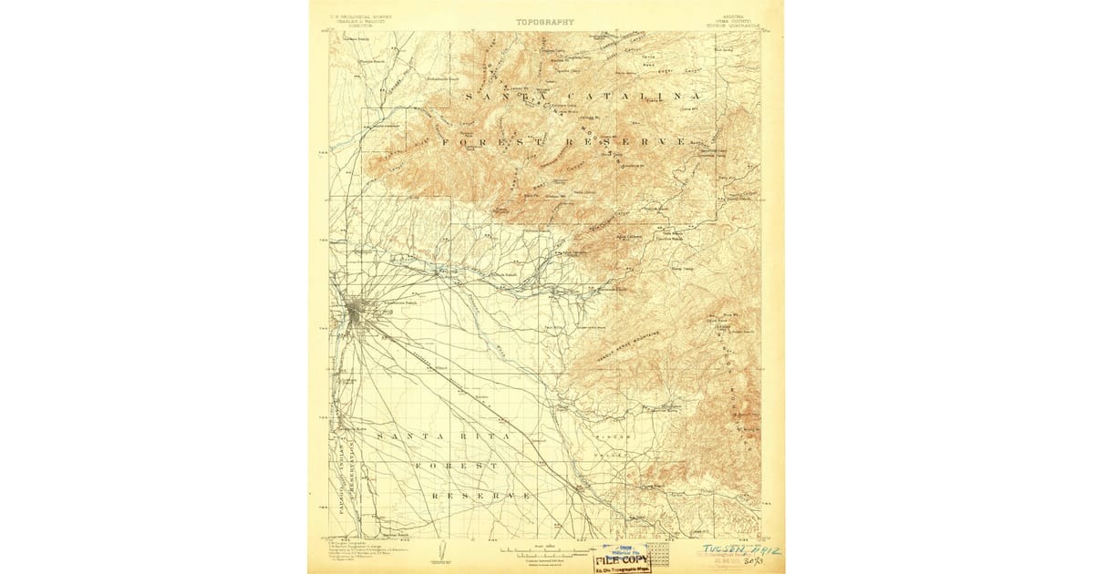 1905 Map of Tucson, AZ — High-Res | Pastmaps