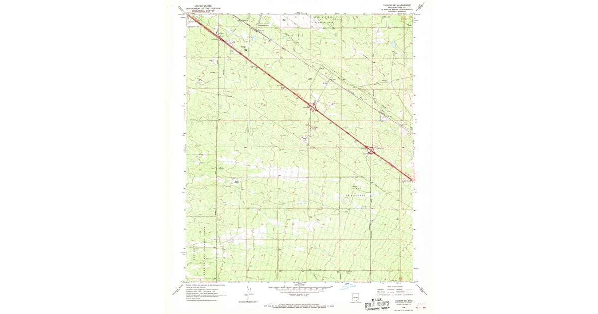 1968 Map of Tucson SE, Pima County, AZ — High-Res | Pastmaps