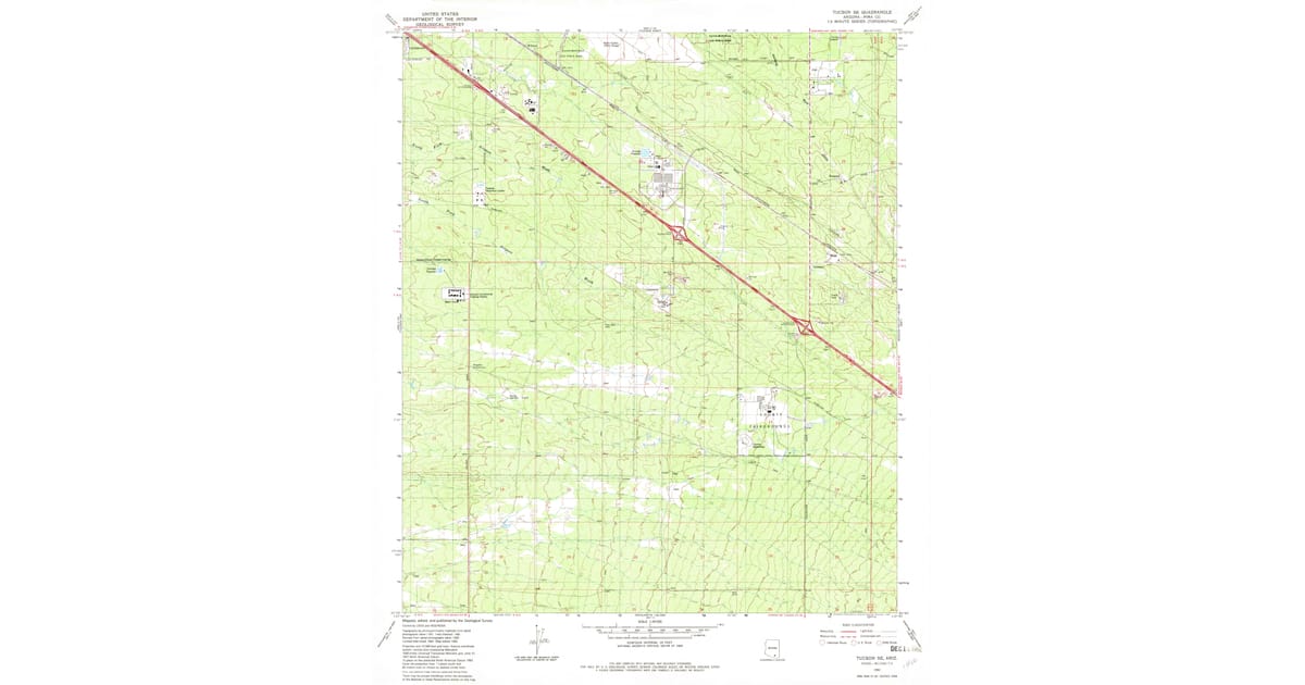 1982 Map of Tucson SE, Pima County, AZ — High-Res | Pastmaps