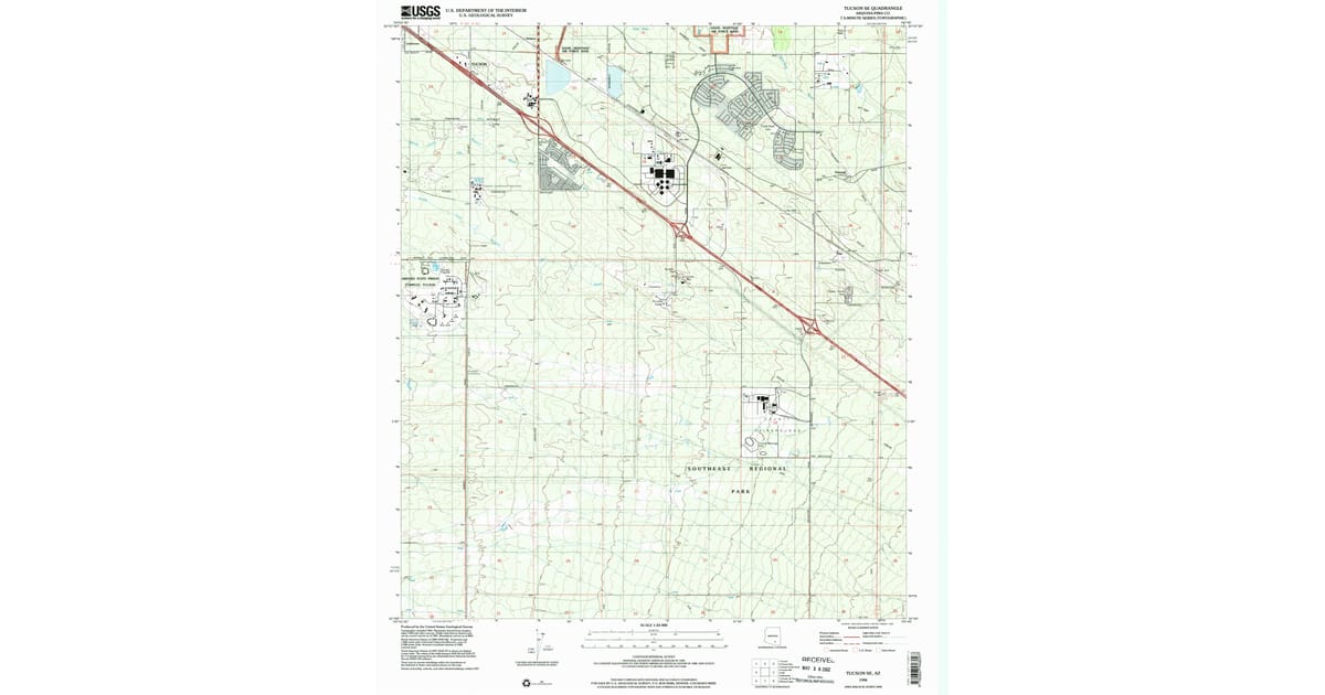 1996 Map of Tucson SE, Pima County, AZ — High-Res | Pastmaps