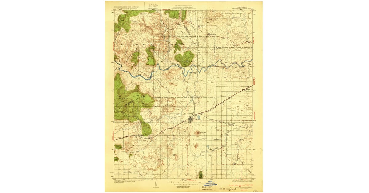 Old Maps of Quay County, NM for Hiking & Exploration | Pastmaps