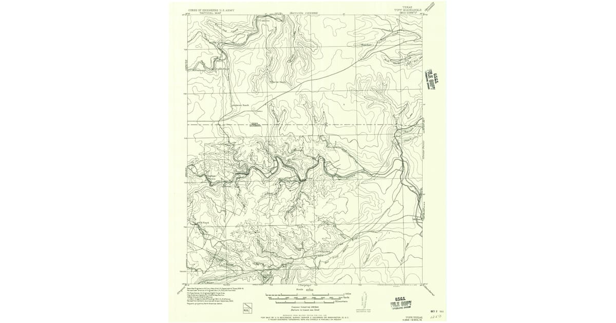 1956 Map of Tuff, Bandera County, TX — High-Res | Pastmaps