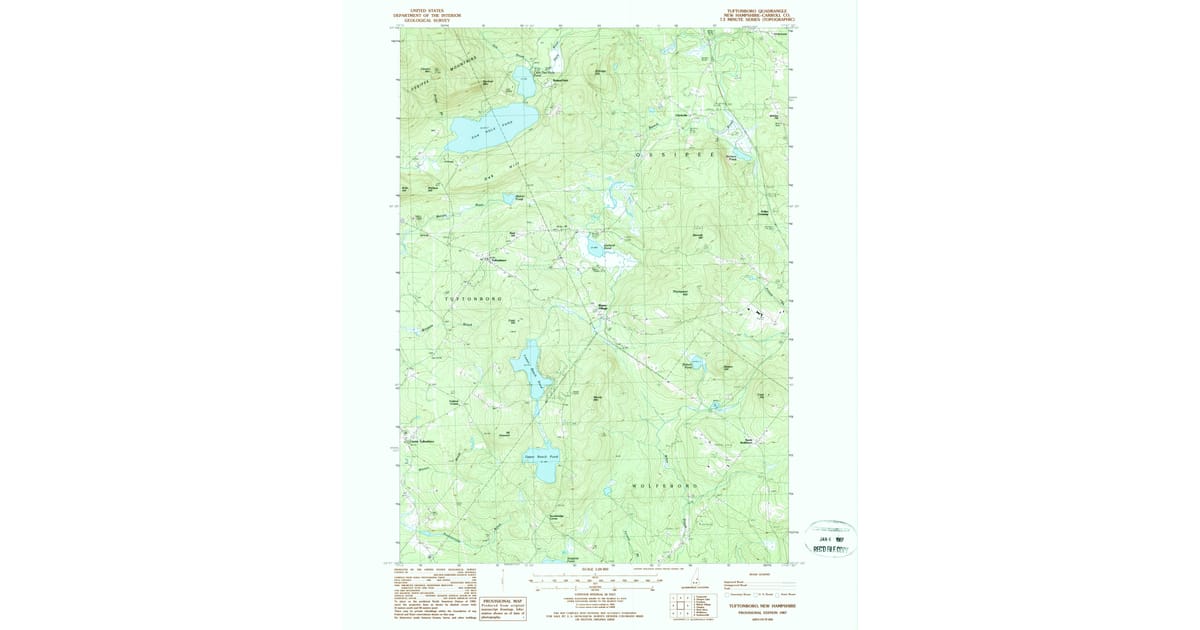 1987 Map of Tuftonboro, Carroll County, NH — High-Res | Pastmaps