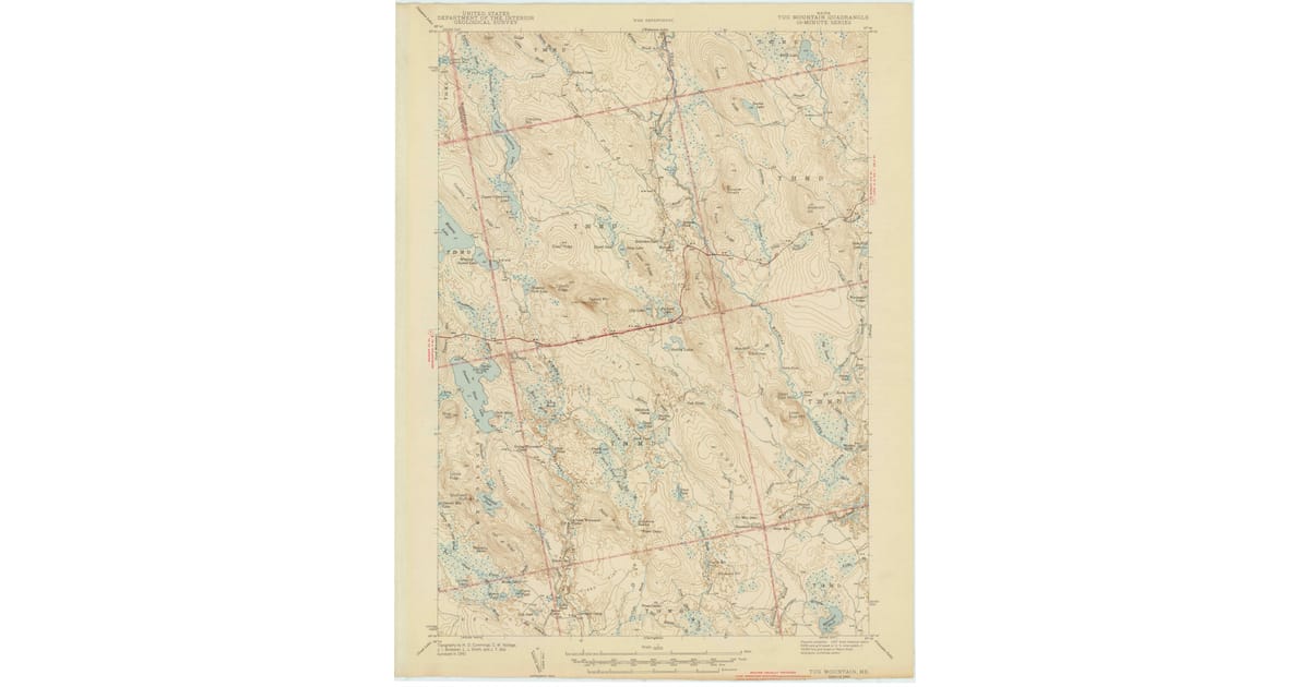 1943 Map of Tug Mountain, Washington County, ME — High-Res | Pastmaps