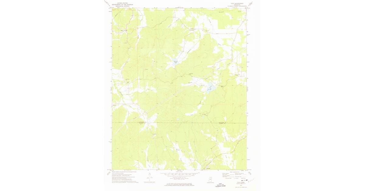1972 Map of Tula, MS — High-Res | Pastmaps