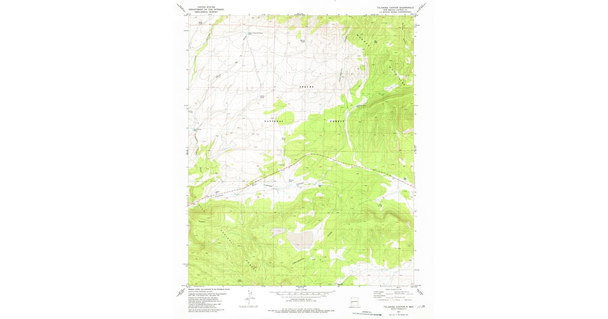 1981 Map of Tularosa Canyon, Catron County, NM — High-Res | Pastmaps
