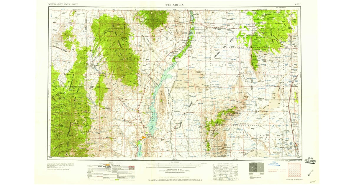 1958 Map of Tularosa, NM — High-Res | Pastmaps