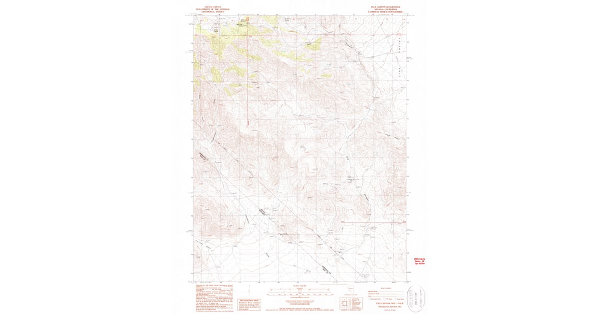 1987 Map of Tule Canyon, Esmeralda County, NV — High-Res | Pastmaps