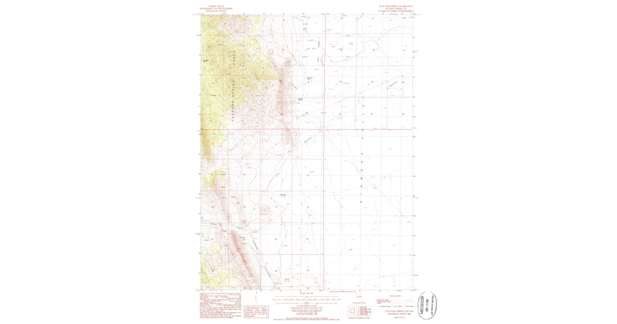 1986 Map of Tule Dam Spring, Eureka County, NV — High-Res | Pastmaps