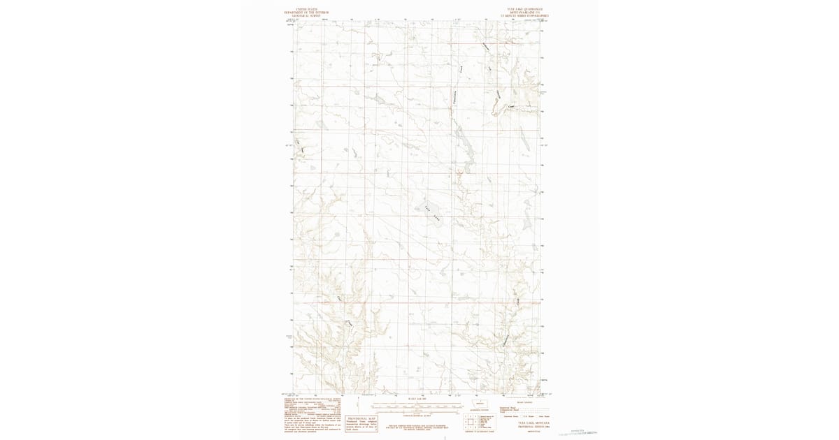 1984 Map of Tule Lake, Blaine County, MT — High-Res | Pastmaps