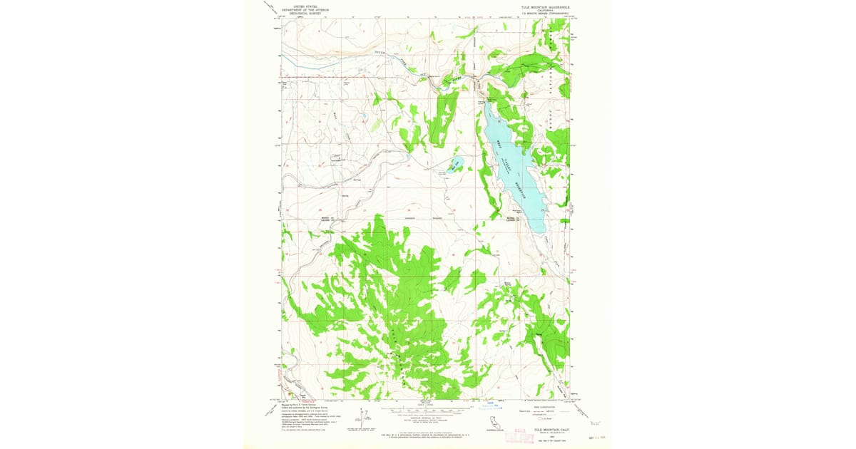 1962 Map of Tule Mountain, Modoc County, CA — High-Res | Pastmaps