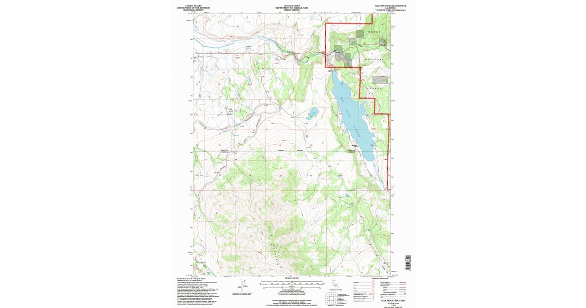 1993 Map of Tule Mountain, Modoc County, CA — High-Res | Pastmaps