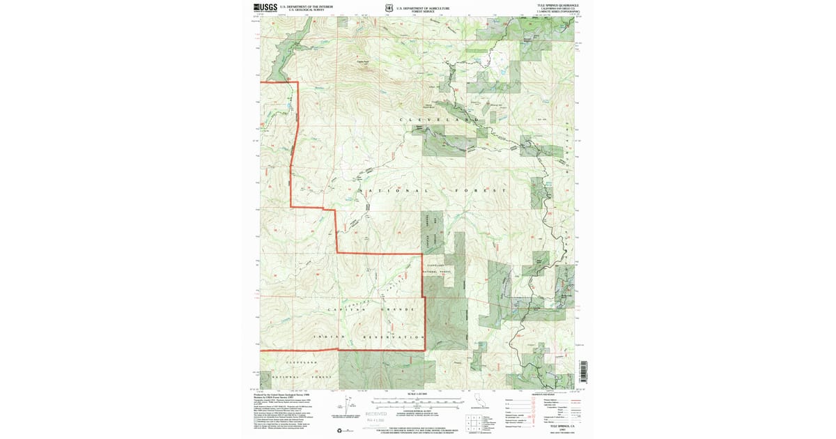 1997 Map of Tule Springs, San Diego County, CA — High-Res | Pastmaps