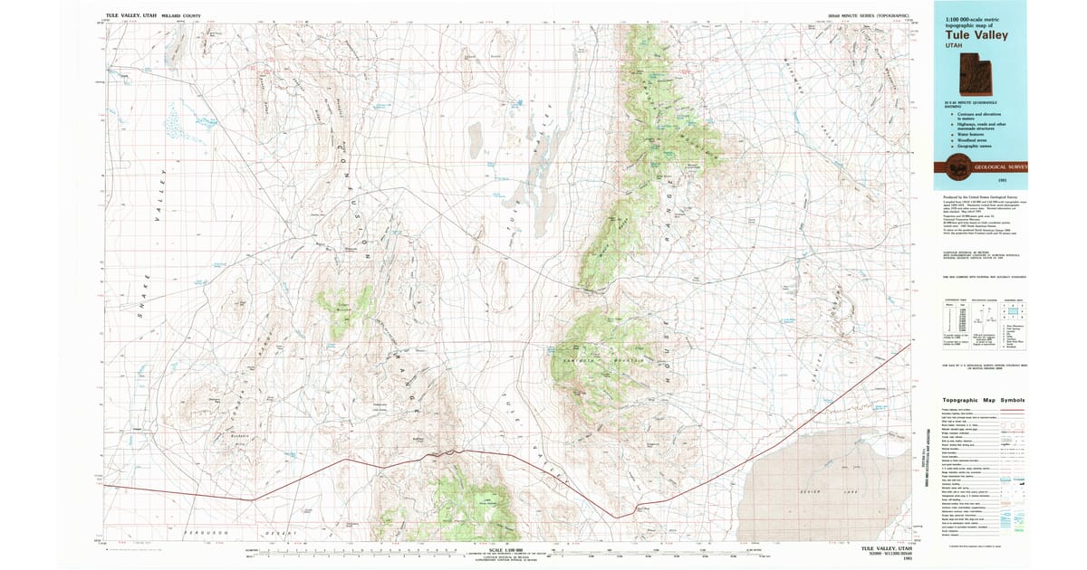 1981 Map of Tule Valley, Millard County, UT — High-Res | Pastmaps