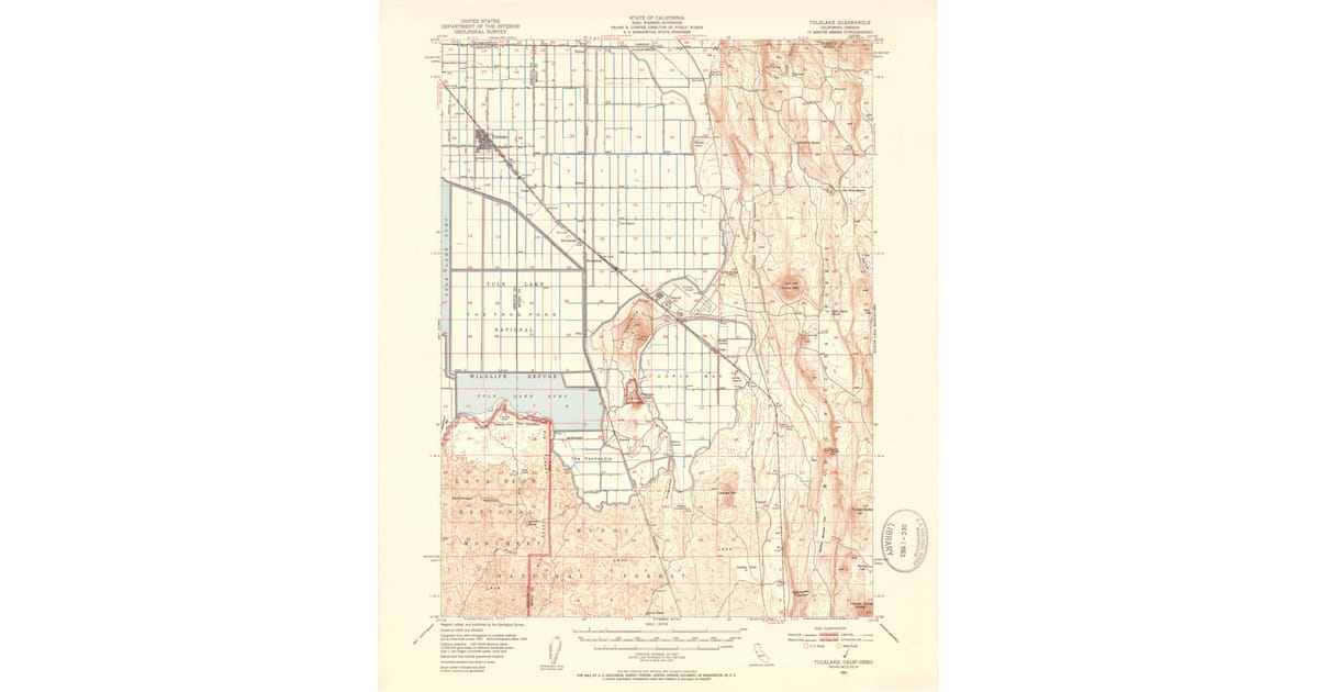 1951 Map of Tulelake, CA — High-Res | Pastmaps