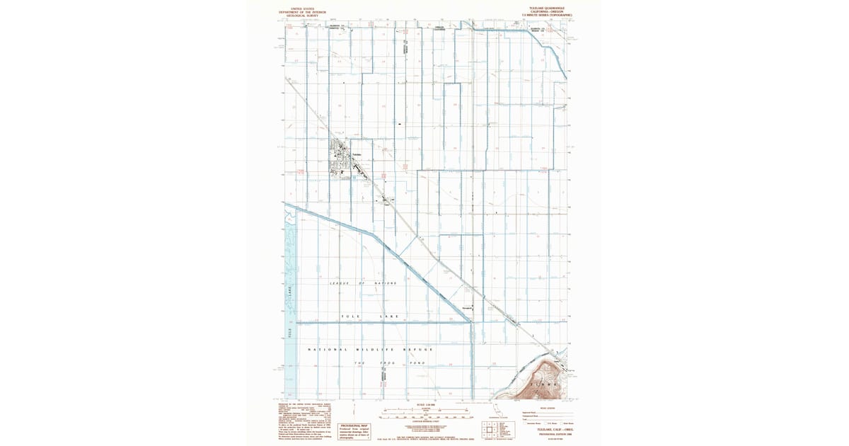 1988 Map of Tulelake, CA — High-Res | Pastmaps