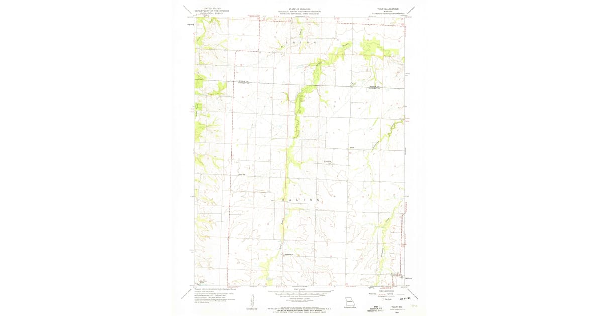 1958 Map of Tulip, Audrain County, MO — High-Res | Pastmaps