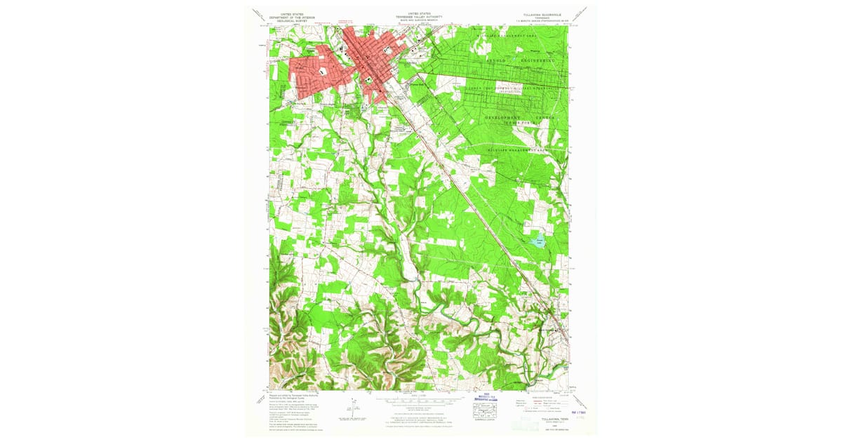 1962 Map of Tullahoma, TN — High-Res | Pastmaps