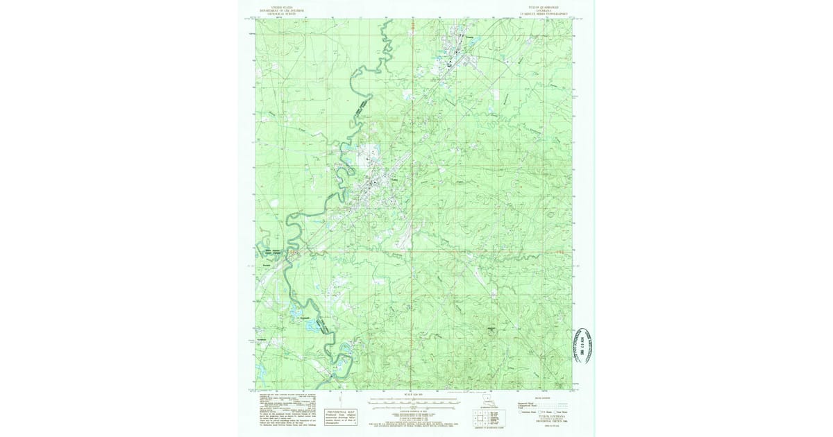 1984 Map of Tullos, LA — High-Res | Pastmaps
